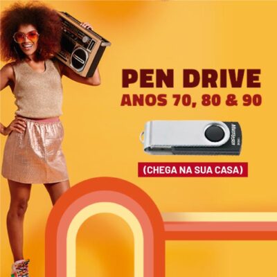 Pen Drive com 1.000 Músicas – Anos 70, 80 & 90 Internacionais - Só Musicão